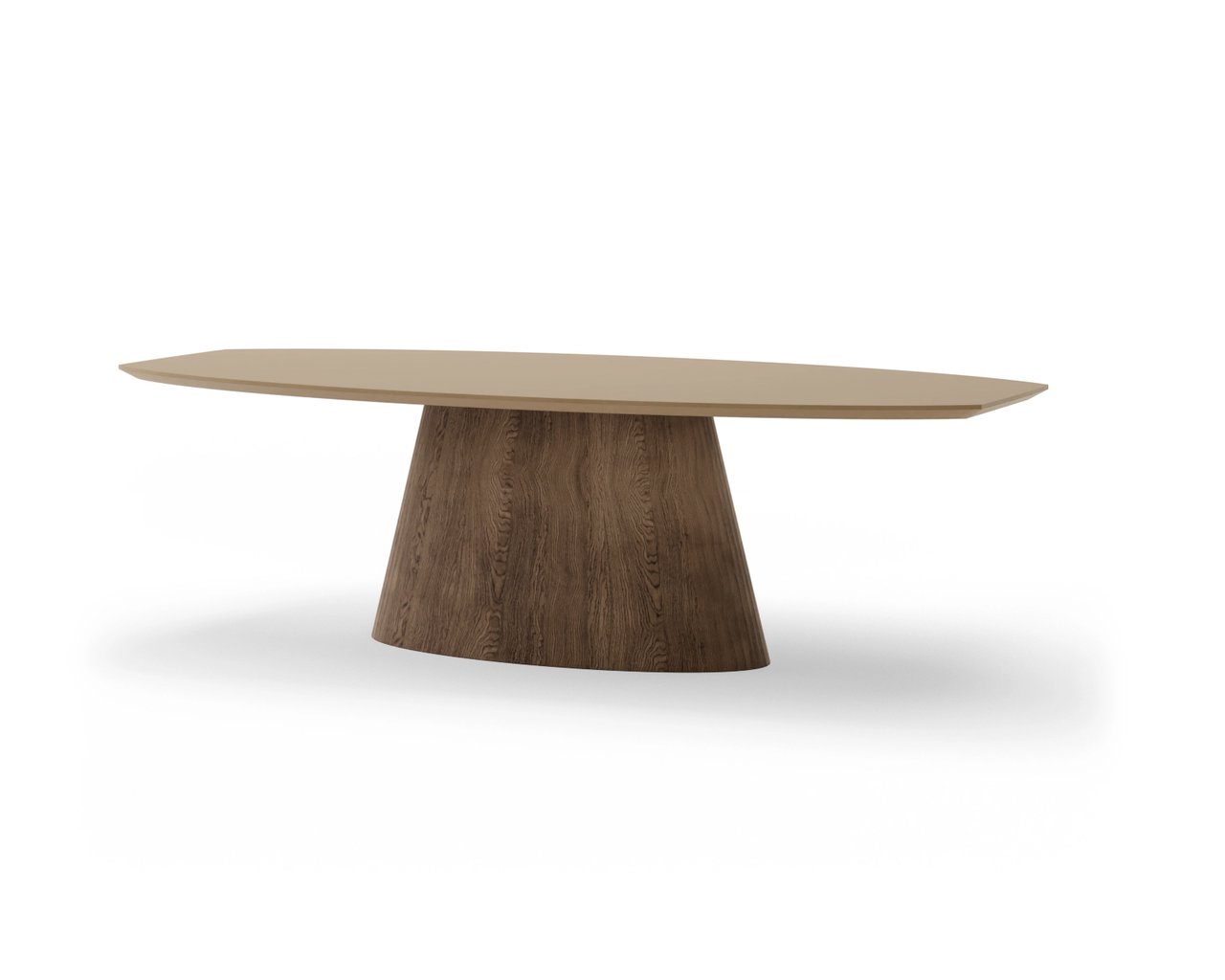 Half oval Fenix Unicolor dining table Eqone oak | Table du Sud